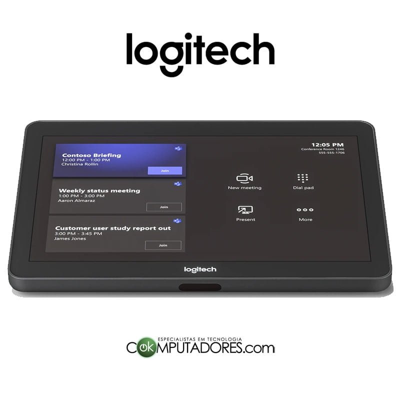 Controle Touch para Reunião Logitech Tap Meeting Room Touch Controller ...