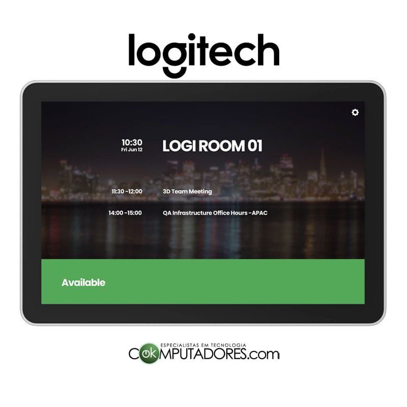Painel de Agendamento Logitech Tap Scheduler para salas de reunião (952 ...