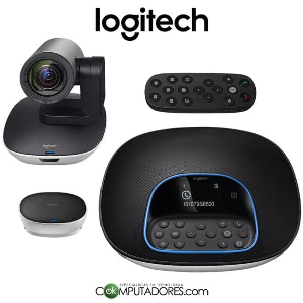 Sistema de Videoconferência Logitech GROUP (960-001054) Câmera ...